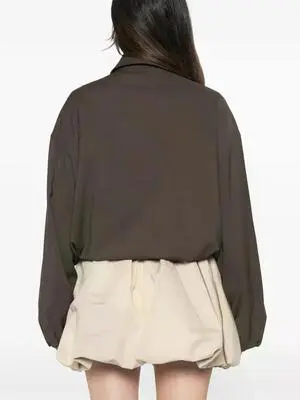 Loewe Logo Embroidered Zip-up Jacket - Brown