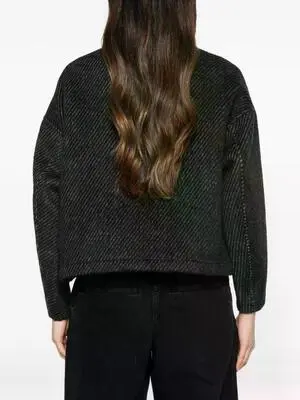 ERMANNO FIRENZE Drawstring-neck Ribbed-knit Jacket