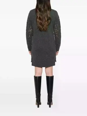 ERMANNO FIRENZE Lace-knit Roll-neck Midi Dress