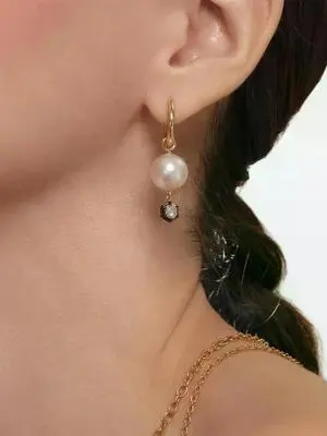 Sutra Embellished Drop Earrings With Pearls And Diamonds