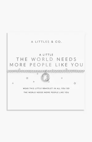 A LITTLES & CO A Little & Co. 'the World Needs More People Like You' Silver-plated Charm Bracelet