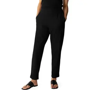 Eileen Fisher Ankle Tapered Pant W\/ Cuff - Black