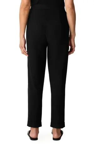 Eileen Fisher Ankle Tapered Pant W\/ Cuff - Black