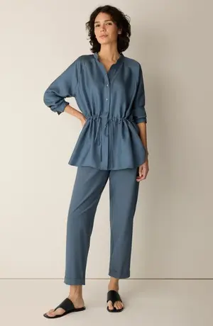 Eileen Fisher Ankle Tapered Pants With Cuff