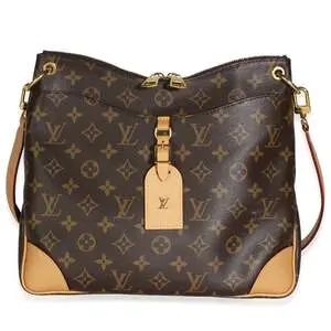 LOUIS VUITTON Natural Monogram Canvas Odeon Mm - Brown