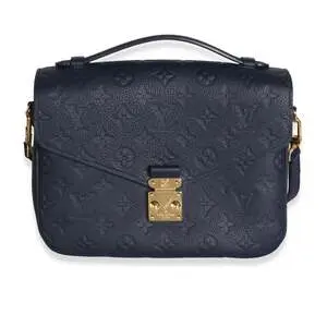 LOUIS VUITTON Navy Monogram Empreinte Pochette Metis - Blue