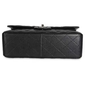 Chanel Quilted Caviar Jumbo Double Flap Bag - Black