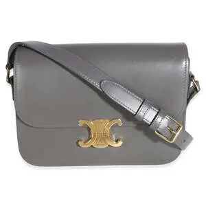 Celine Pebble Smooth Calfskin Teen Triomphe Bag - Gray