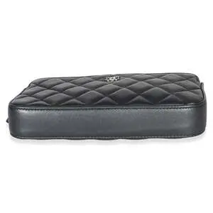 Chanel Quilted Lambskin Pearl Cc Double Zip Phone Holder With Chain