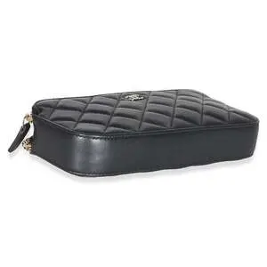 Chanel Quilted Lambskin Pearl Cc Double Zip Phone Holder With Chain