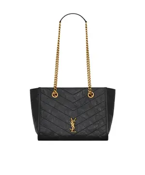 Saint Laurent Niki Small Shopping Bag In Vintage Leather - Black