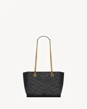 Saint Laurent Niki Small Shopping Bag In Vintage Leather - Black