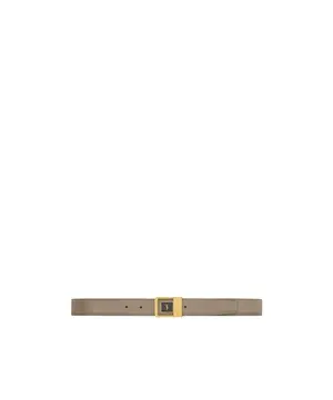 Saint Laurent La 66 Buckle Belt In Lacquered Leather