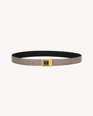 Saint Laurent La 66 Buckle Belt In Lacquered Leather