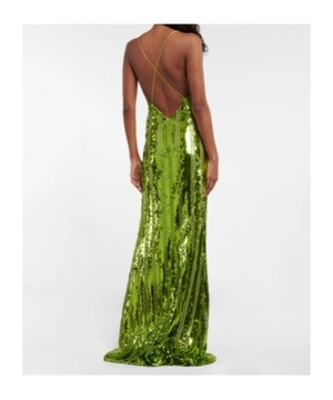 Galvan Kate Sequined Gown - Green