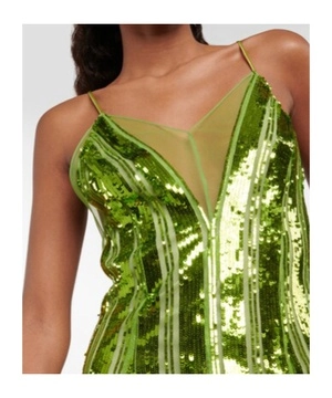 Galvan Kate Sequined Gown - Green