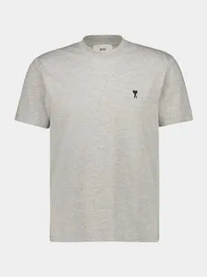 AMI Paris Heather Ash De Coeur Cotton T-shirt