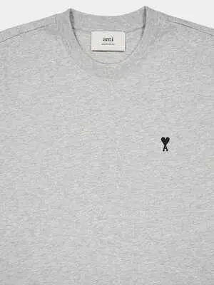 AMI Paris Heather Ash De Coeur Cotton T-shirt