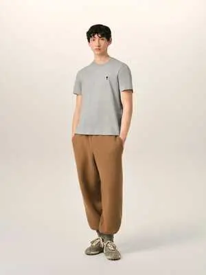 AMI Paris Heather Ash Grey Ami De Coeur Cotton T-Shirt Grey
