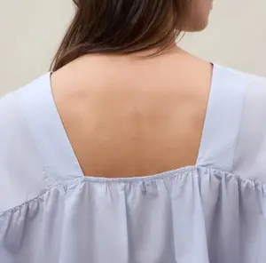ECOALF V-neck Shirt With Ruched Back And Wide Sleeves