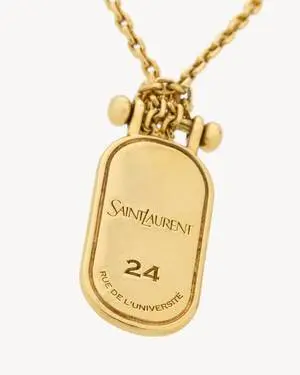 Saint Laurent Cassandre Tablet Necklace In Metal