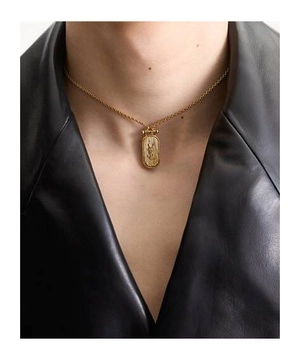 Saint Laurent Cassandre Tablet Necklace In Metal