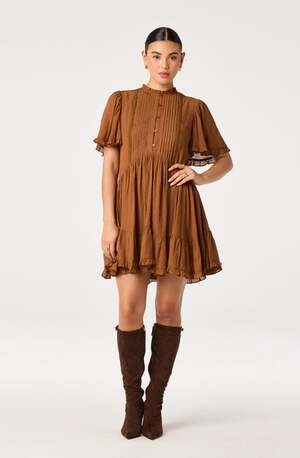 Astr The Label Randi Pintuck Mini Dress