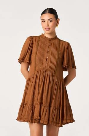 Astr The Label Randi Pintuck Mini Dress