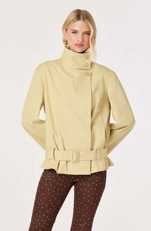 Astr The Label Theo Funnel Collar Belted Jacket
