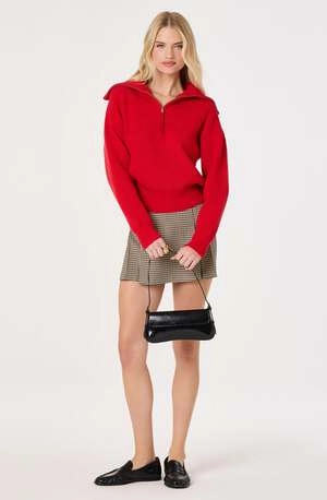 Astr The Label Lucette Quarter Zip Sweater