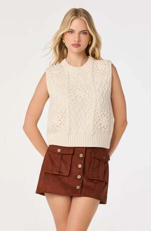 Astr The Label Becky Faux Suede Mini Skirt