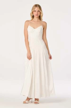 Astr The Label Kaylani Lace Bustier Maxi Dress - White