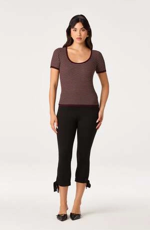 Astr The Label Eliza Bow-tie Knit Capri Pants