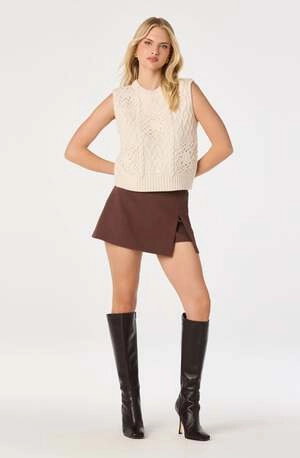 Astr The Label Tessa Slit-front Mini Skort - Mulberry
