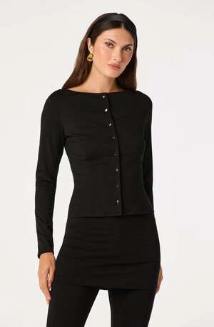 Astr The Label Holly Boat-neck Knit Top