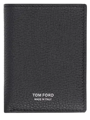 TOM FORD Portacarte Pieghevole In Pelle Fiore - Black
