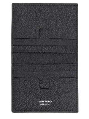 TOM FORD Portacarte Pieghevole In Pelle Fiore - Black