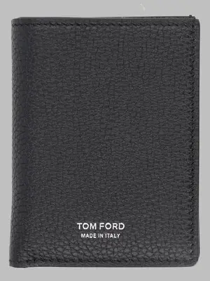 TOM FORD Portacarte Pieghevole In Pelle Fiore - Black