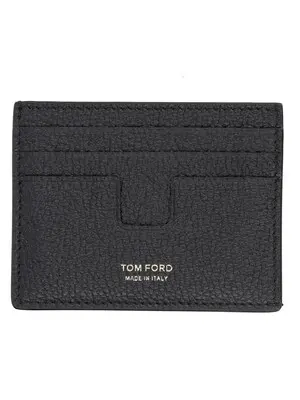 TOM FORD Portacarte "t Line" In Pelle - Black