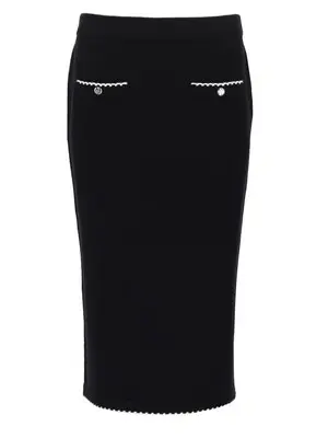 Tory Burch Embroidered Wool Skirt