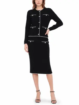 Tory Burch Embroidered Wool Skirt