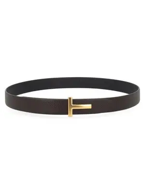 TOM FORD Cintura "t Icon" In Pelle Fiore - Brown