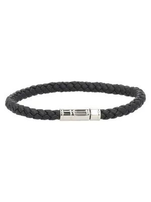 TOM FORD Braided Leather Bracelet - Black