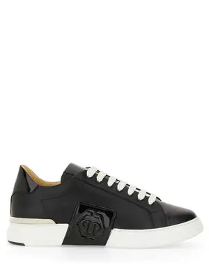 Philipp Plein Logo Leather Sneakers