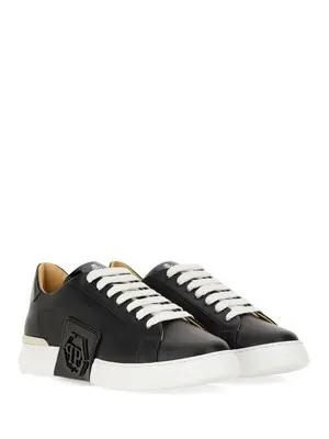 Philipp Plein Logo Leather Sneakers