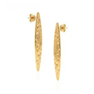 JAREDJAMIN Jaredjamin Soren Hammered Marquise Post Earrings Gold