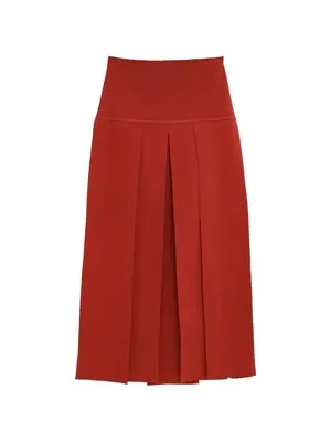 Alaïa Silk Blend Midi Skirt