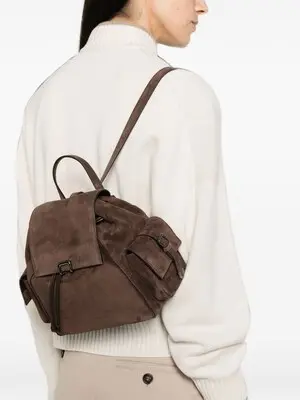Brunello Cucinelli Suede Leather Backpack