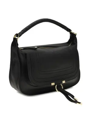 Chloé Marcie Leather Shoulder Bag - Black
