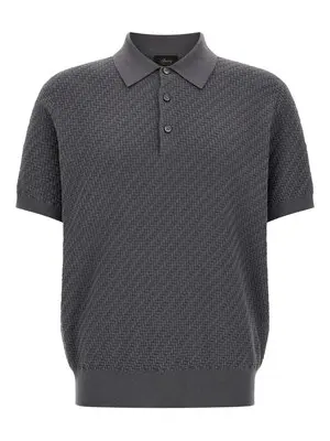 Brioni Cashmere And Cotton Polo Shirt - Grey